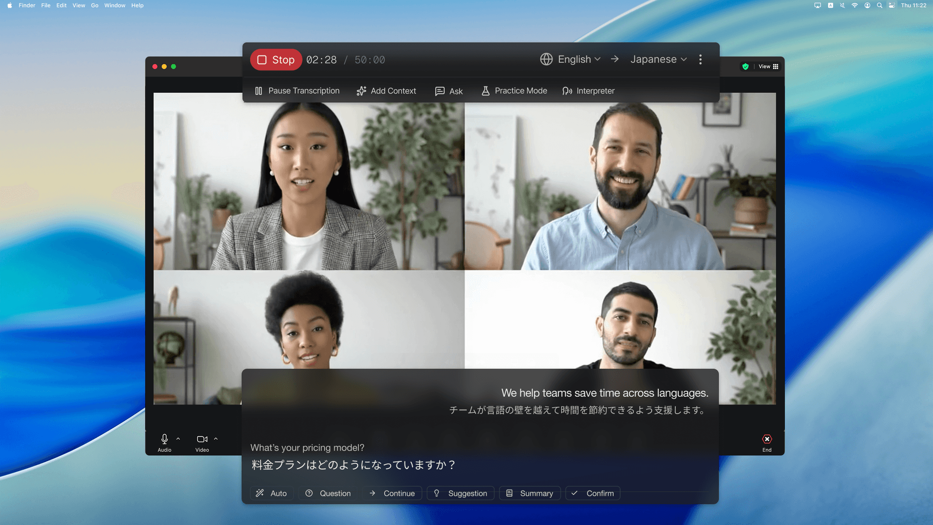 Deeptrue: Copiloto de traducción e interpretación AI en tiempo real para reuniones globales